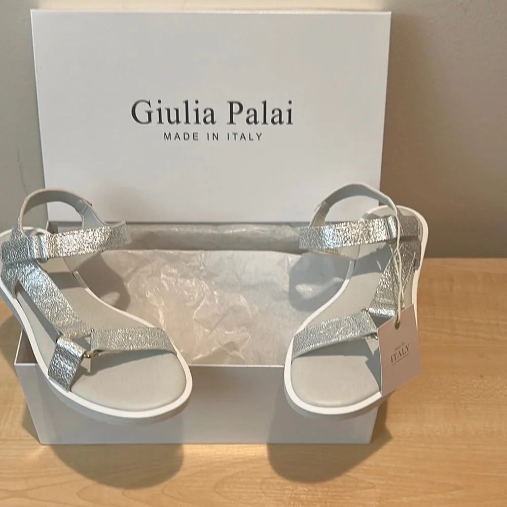 Giulia Palai | Shoes | Giulia Palai Silver Asymetrical Strap Sandal ...